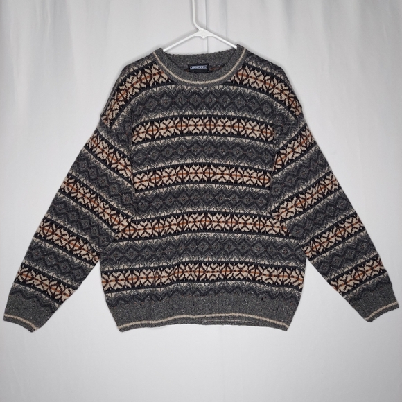 Vintage | Sweaters | Jantzen Vintage Wool Sweater Xl Men Aztec Gray ...